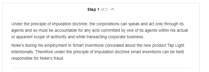 Solved Step 1 of 2 A Under the principle of imputation | Chegg.com
