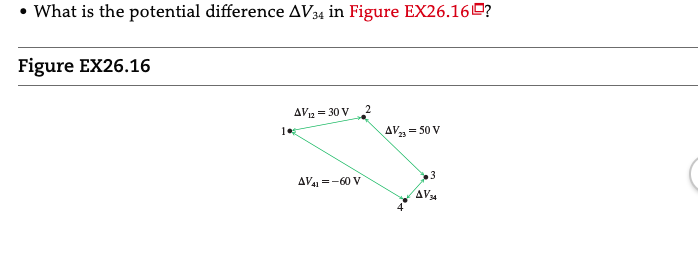 Solved What is the potential difference AV 34 in Figure | Chegg.com