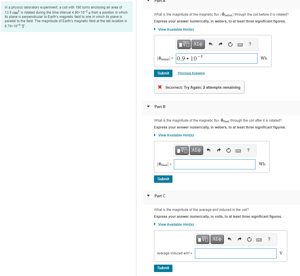 Solved In a physics laboratory experiment, a coil with 190 | Chegg.com