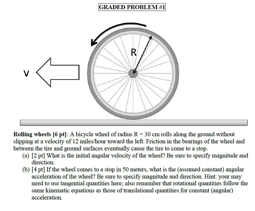 Solved GRADED PROBLEM #1 R V Rolling wheels [6 pt]: A | Chegg.com