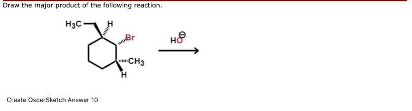 Solved Draw the major product of the following reaction. H3C | Chegg.com