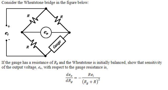 Solved Consider the Wheatstone bridge in the figure below: R | Chegg.com