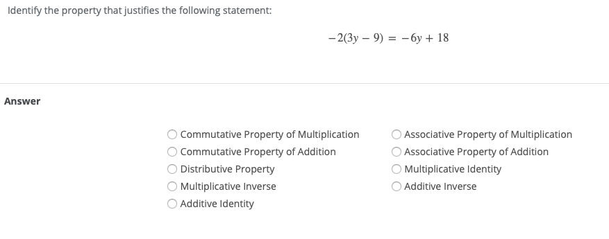 Solved Identify the property that justifies the following | Chegg.com