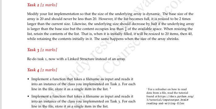 Solved Task 2 12 marks] Modify your list implementation so | Chegg.com