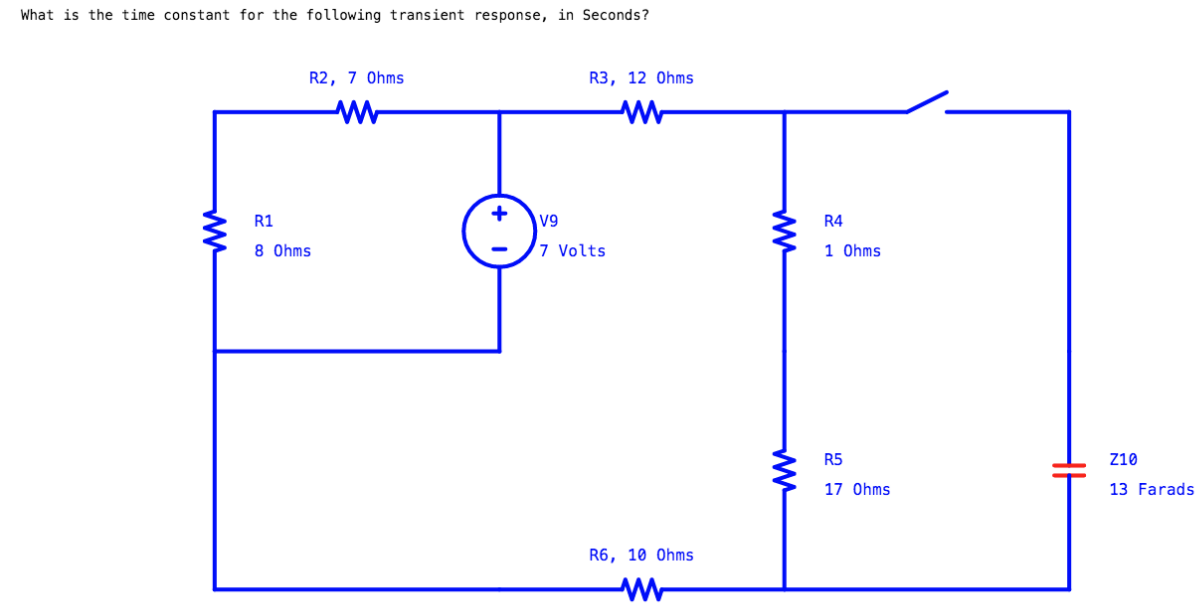 Solved What is the time constant for the following transient | Chegg.com