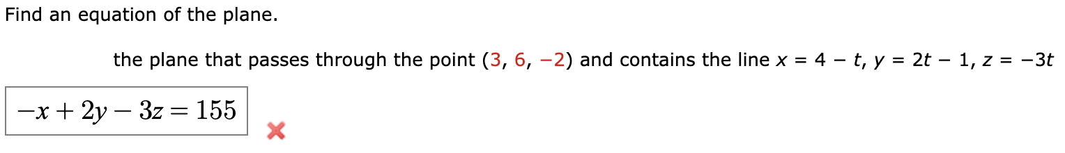 Solved Find An Equation Of The Plane The Plane That Passes