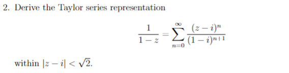 Solved 2. Derive the Taylor series representation | Chegg.com