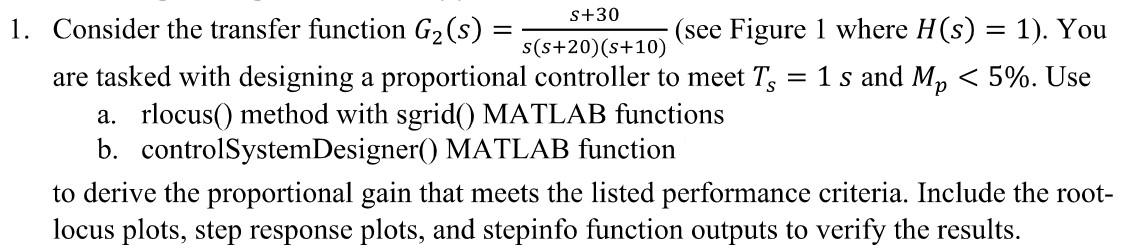 Solved Consider the transfer function | Chegg.com