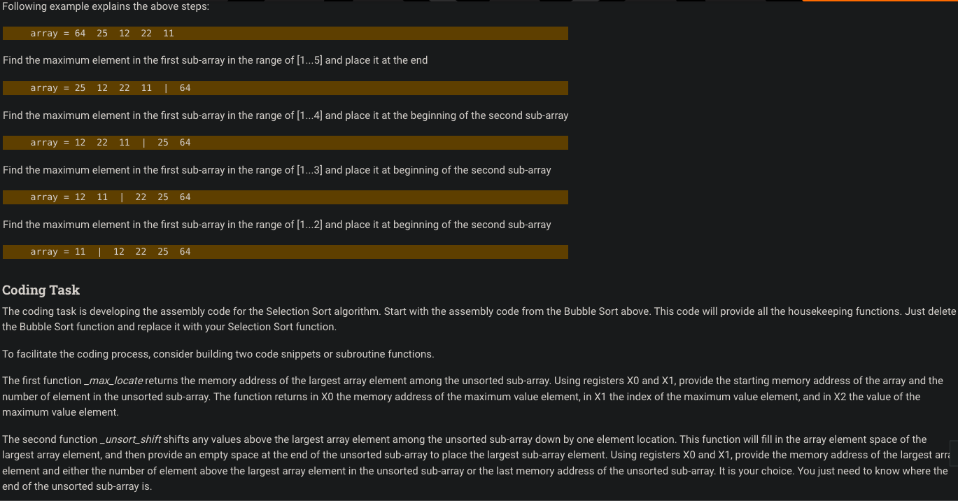 Solved This is an Assembly language ARMv8 coding assignment. | Chegg.com