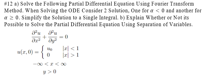 Solved #12 a) Solve the Following Partial Differential | Chegg.com