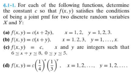 Solved 4.1-1. For each of the following functions, determine | Chegg.com