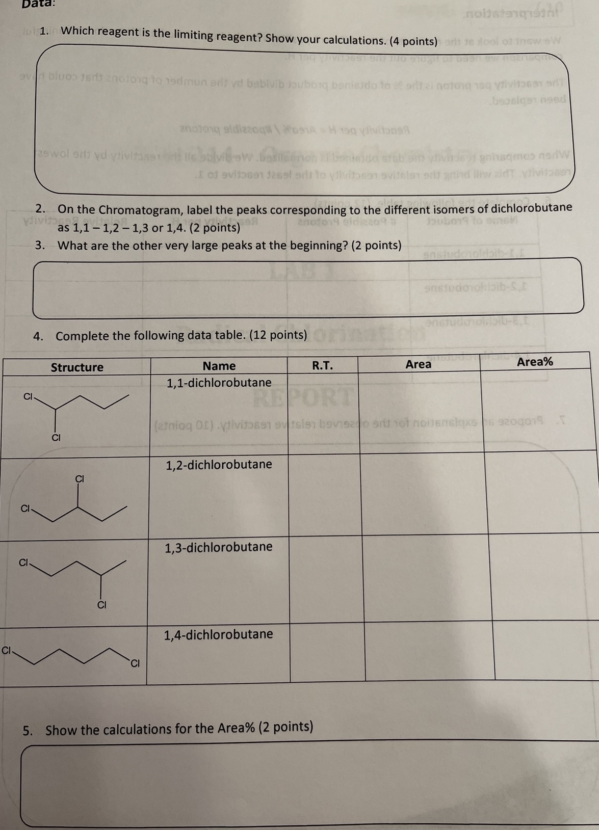 Solved emperature program:2. On the Chromatogram, label the | Chegg.com