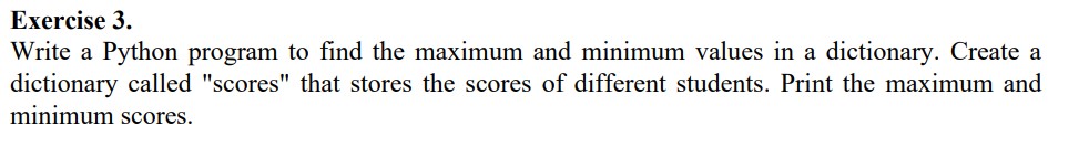 Solved Exercise 3. Write a Python program to find the | Chegg.com