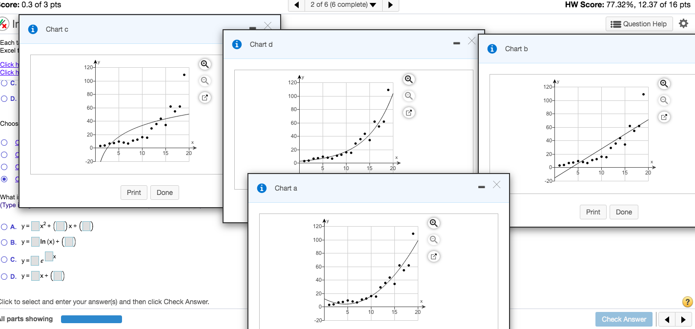 Solved Each table in the accompanying Line Fit data contains | Chegg.com