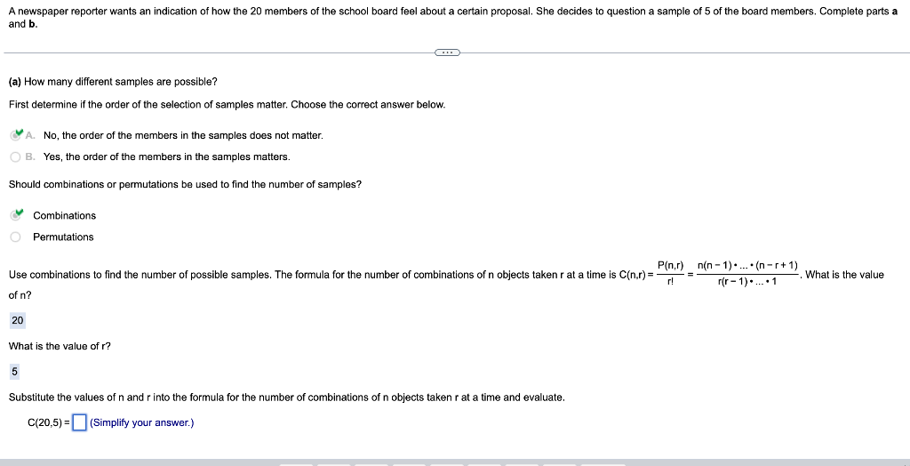 Solved and b. (a) How many different samples are possible? | Chegg.com