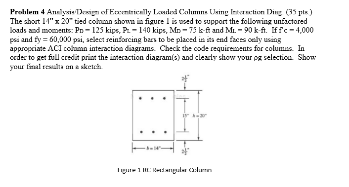 Solved Problem 4 Analysis/Design of Eccentrically Loaded | Chegg.com