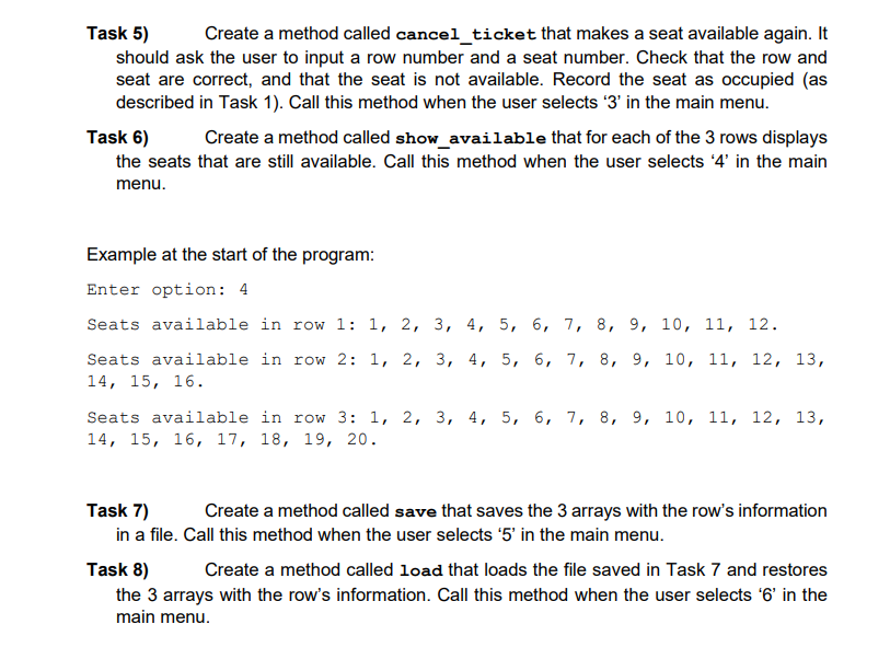 Solved Can I please get the code solution for tasks 1-8 in | Chegg.com