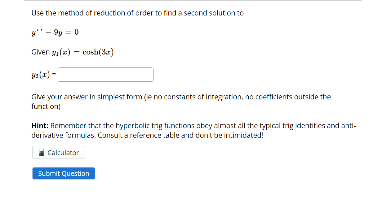 Solved Use the method of reduction of order to find a second | Chegg.com