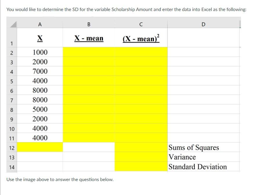 Solved You would like to determine the SD for the variable | Chegg.com