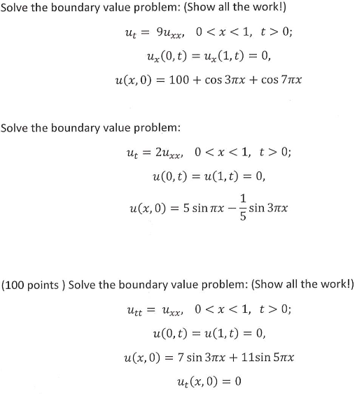 Solved Solve the boundary value problem: (Show all the | Chegg.com