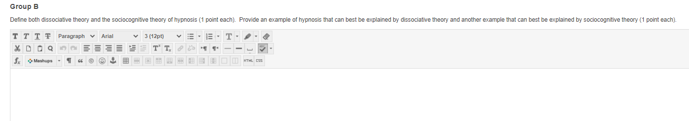 Solved Group B Define both dissociative theory and the | Chegg.com