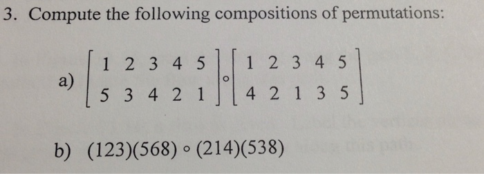 Solved Compute the following compositions of permutations: | Chegg.com