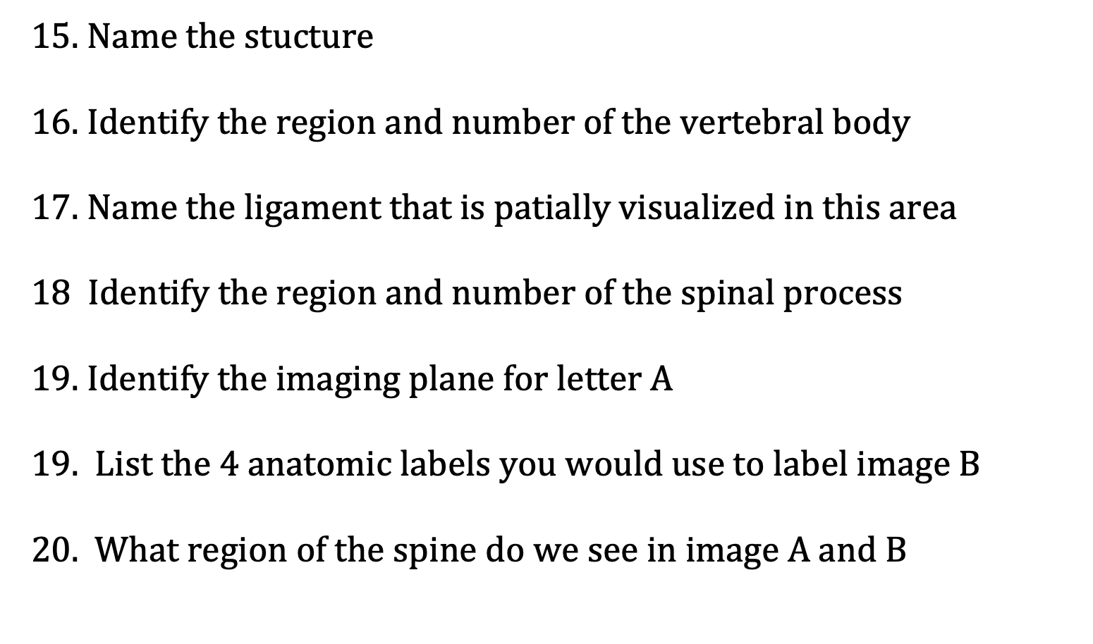 15. Name the stucture 16. Identify the region and | Chegg.com