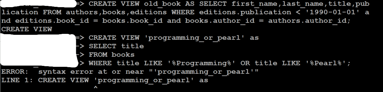 Solved Create a view called 'programming_or_perl' that | Chegg.com