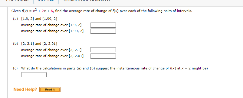 Solved = Given f(x) = x2 + 2x + 5, find the average rate of | Chegg.com