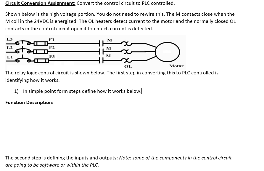 Solved Circuit Conversion Assignment: Convert the control | Chegg.com