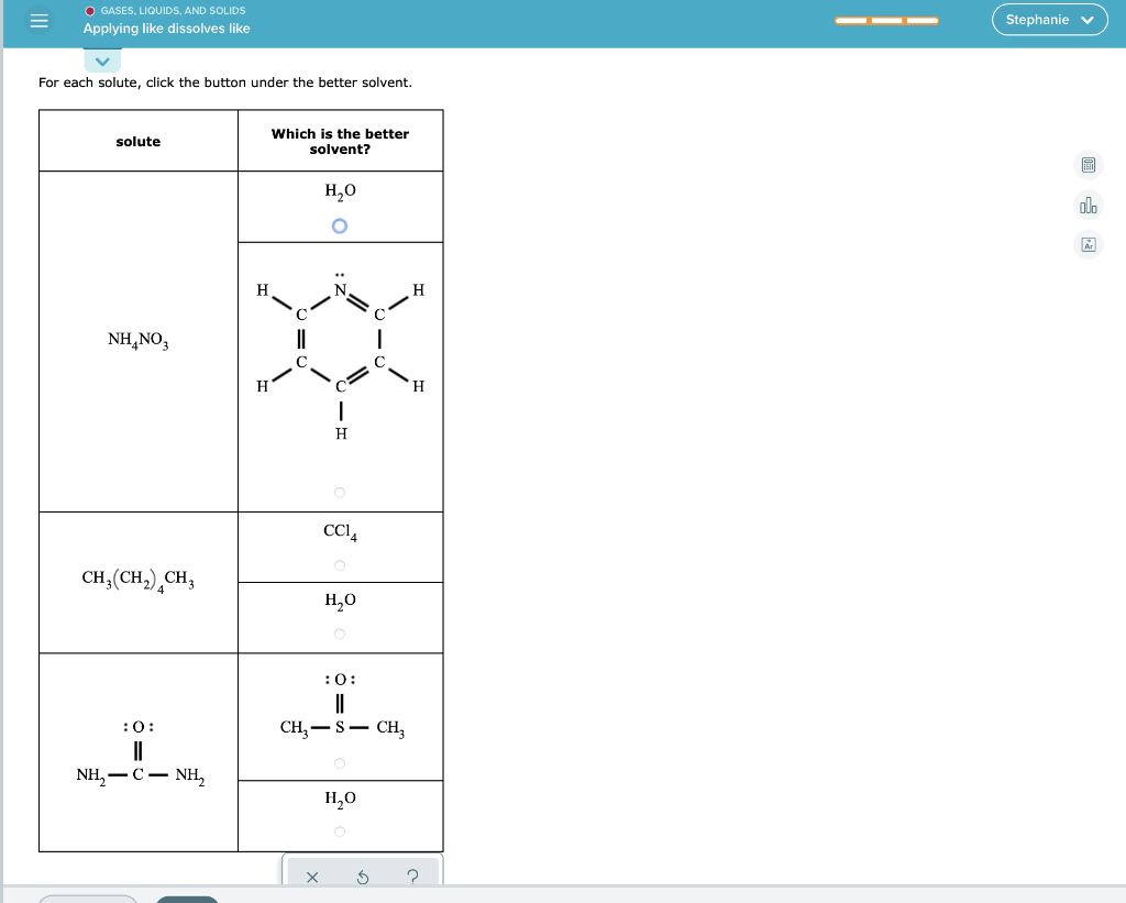 Solved = O GASES, LIQUIDS, AND SOLIDS Applying like | Chegg.com
