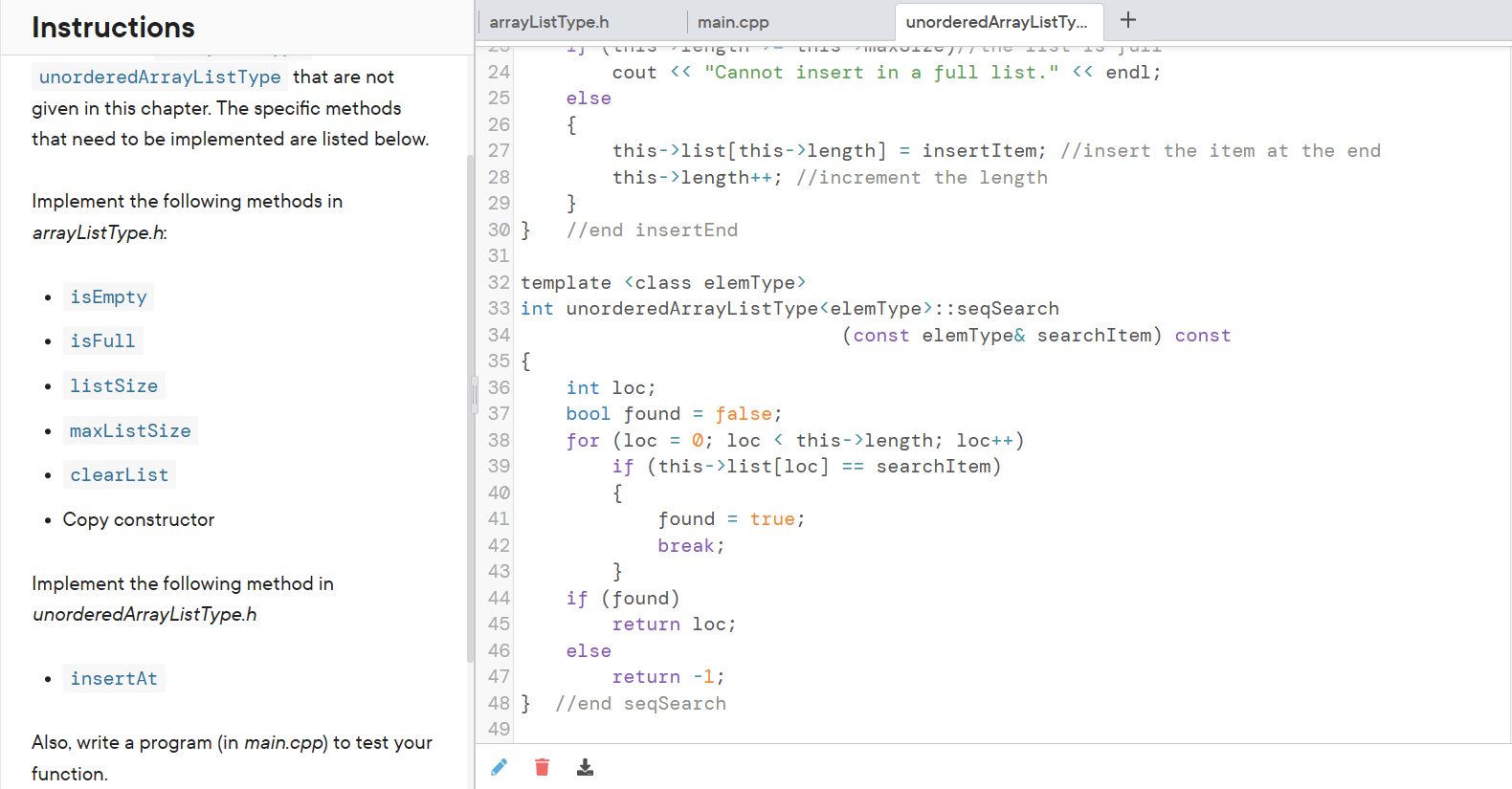 Solved Write the definitions of the member functions of the | Chegg.com