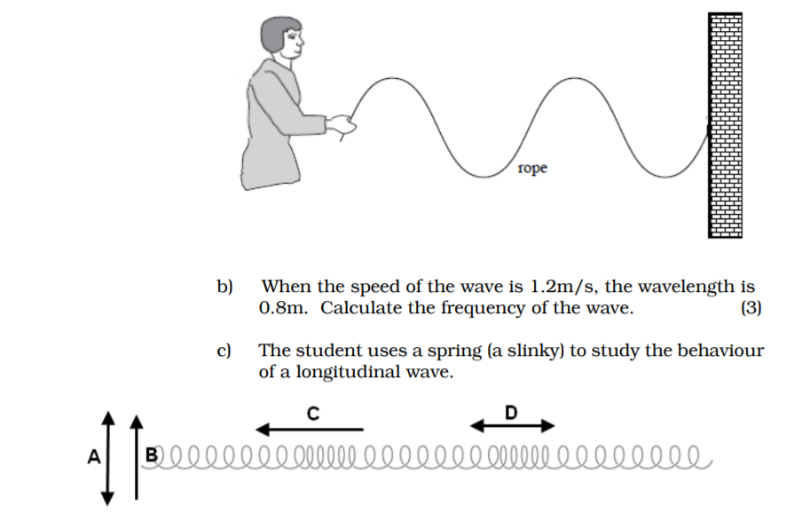 Solved rope a) Is the wave she produces a transverse wave or | Chegg.com