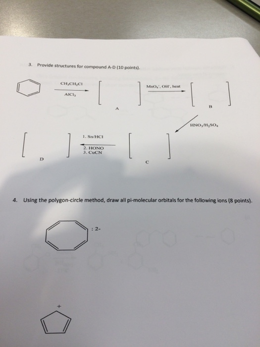 Solved Provide structures for compound A - D. Using the | Chegg.com
