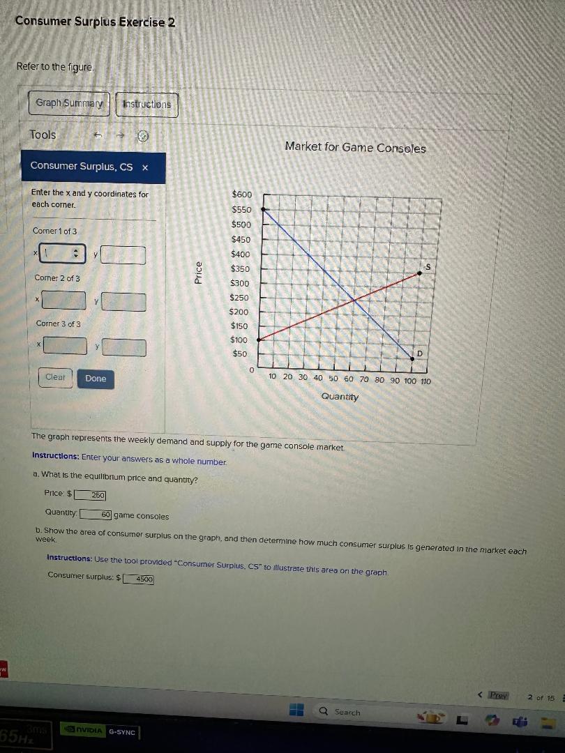 Solved Consumer Surplus Exercise 2Refer to the figure. ﻿The | Chegg.com