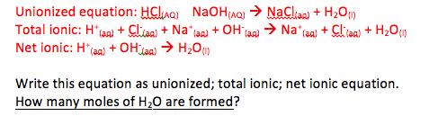Solved Unionized equation: HCla) NaOH(aq) → Nachon) + H20) | Chegg.com