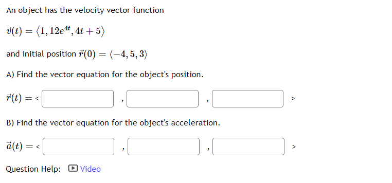 Solved An object has the velocity vector | Chegg.com