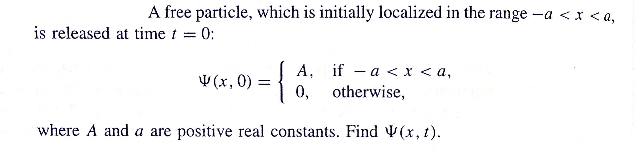 Solved A free particle, which is initially localized in the | Chegg.com