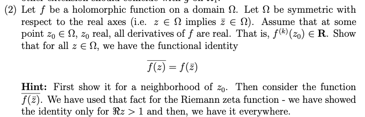 Solved (2) Let f be a holomorphic function on a domain 12. | Chegg.com