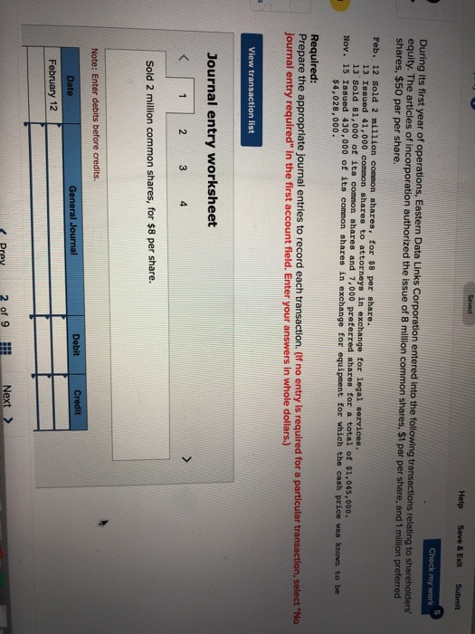 Solved Help Save& Exit Submit Check my work During its first | Chegg.com