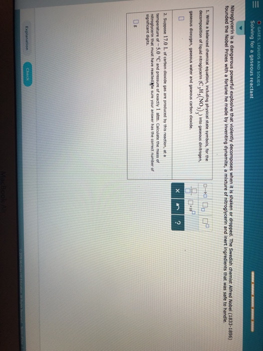 Solved O GASES, LIQUIDS AND SOLIDS Solving for a gaseous | Chegg.com