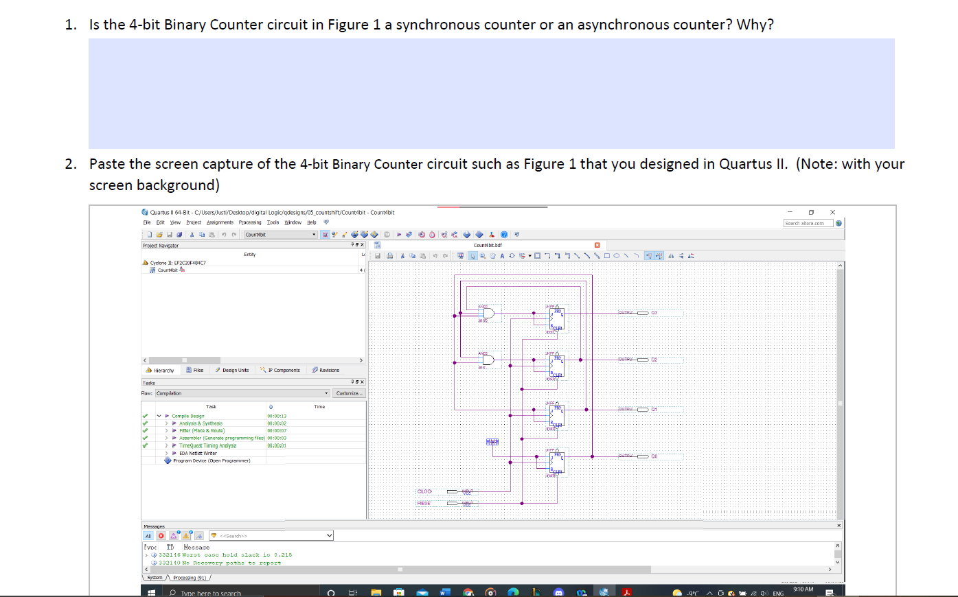 1. Is the 4-bit Binary Counter circuit in Figure 1 a | Chegg.com