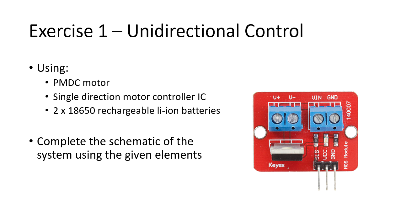 Solved Exercise 1 - Unidirectional Control . Using: PMDC | Chegg.com