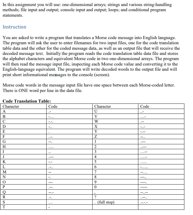 Solved In this assignment you will use: one-dimensional | Chegg.com