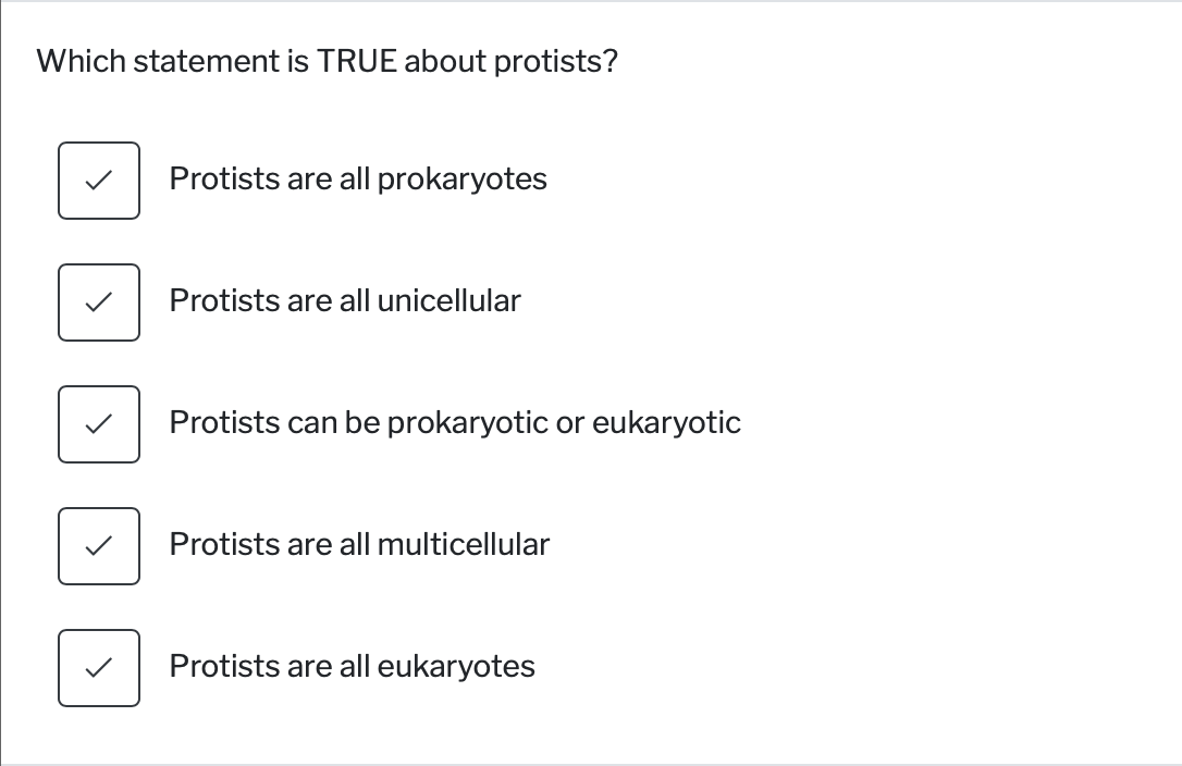 Solved Which statement is TRUE about protists? Protists are | Chegg.com