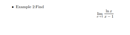 Solved Example 2:Find In lim 11-1 | Chegg.com