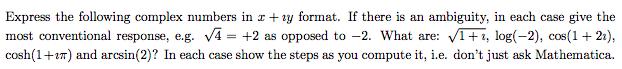 Solved Express the following complex numbers in 2+ y format. | Chegg.com