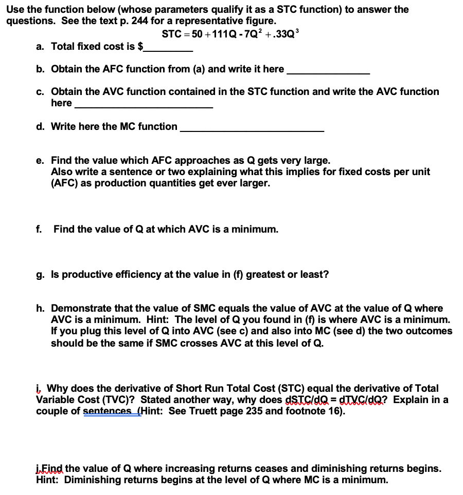 Solved Use the function below (whose parameters qualify it | Chegg.com