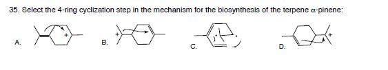 Solved 35. Select the 4-ring cyclization step in the | Chegg.com