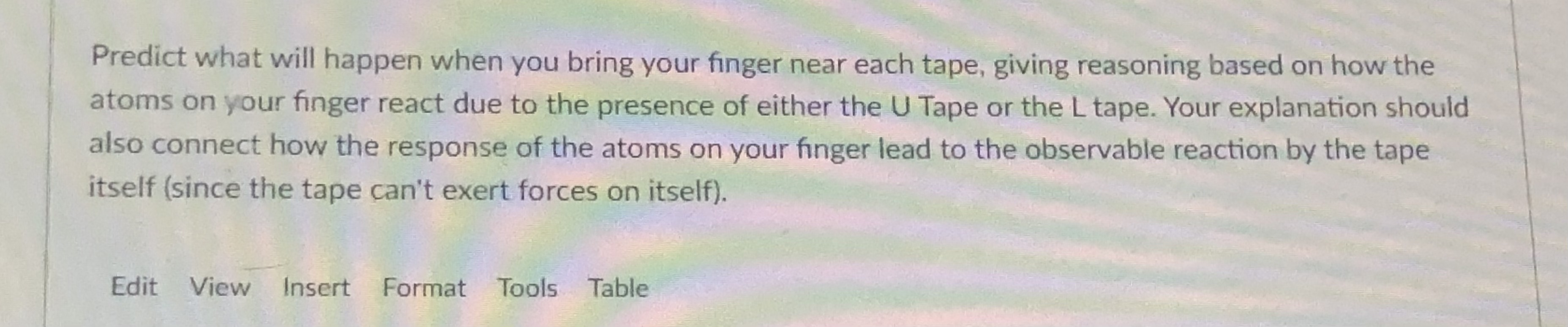Solved Predict what will happen when you bring your finger | Chegg.com